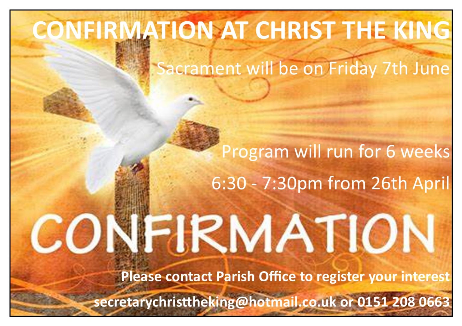 Confirmation letter 2024 - St. Anselm's College